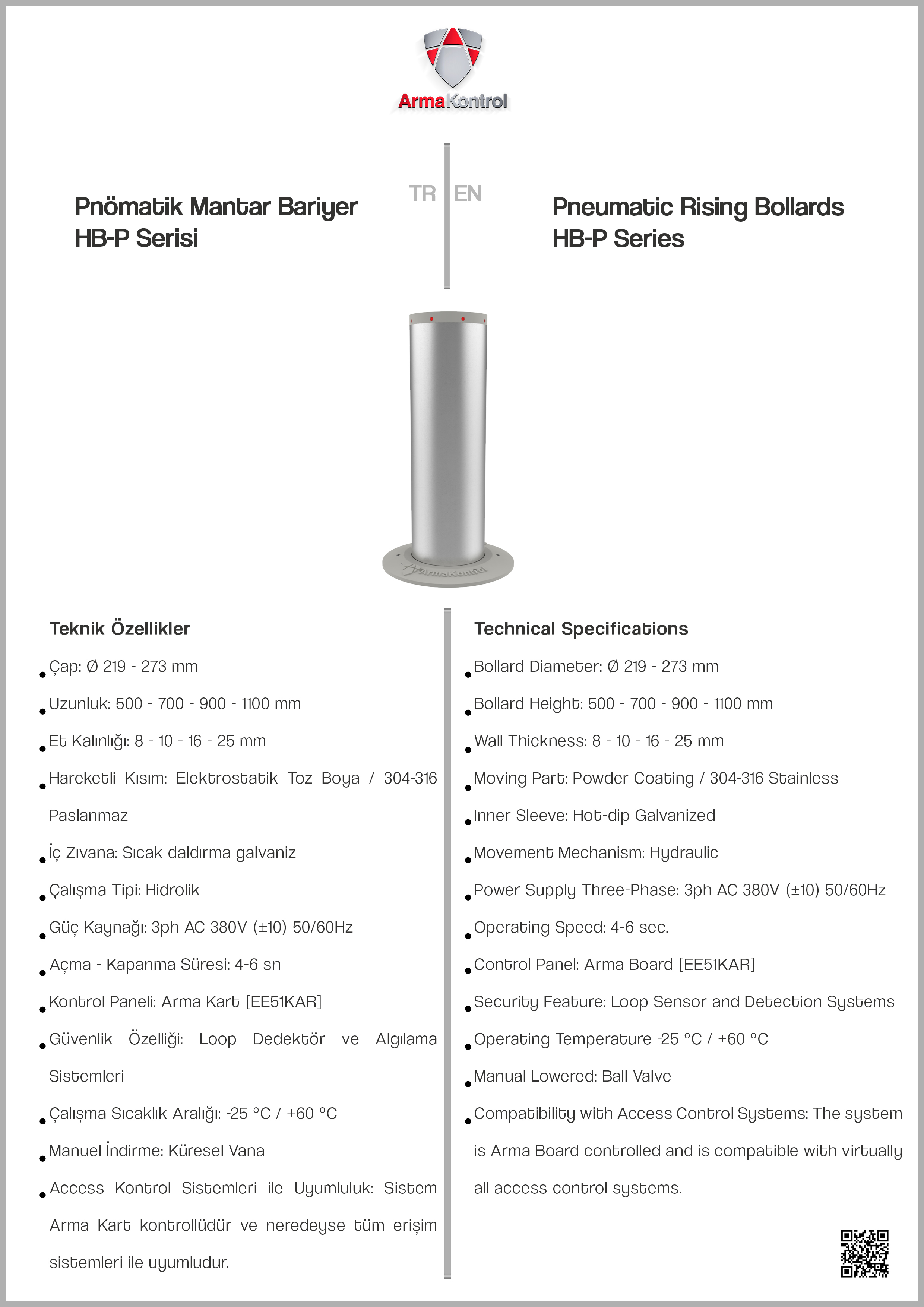 Pneumatic Rising Bollards HB-P